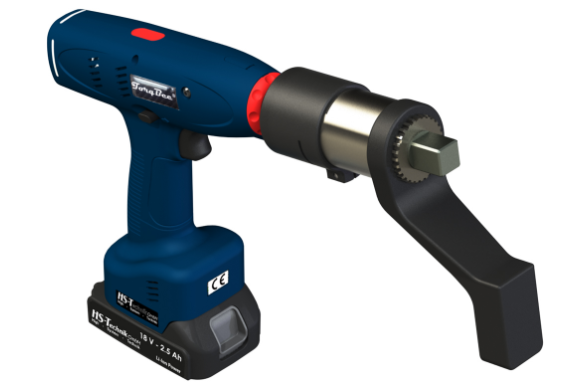 Wireless Pistol Screwdriver with Shut-off Clutch and Torque Reaction Sensor